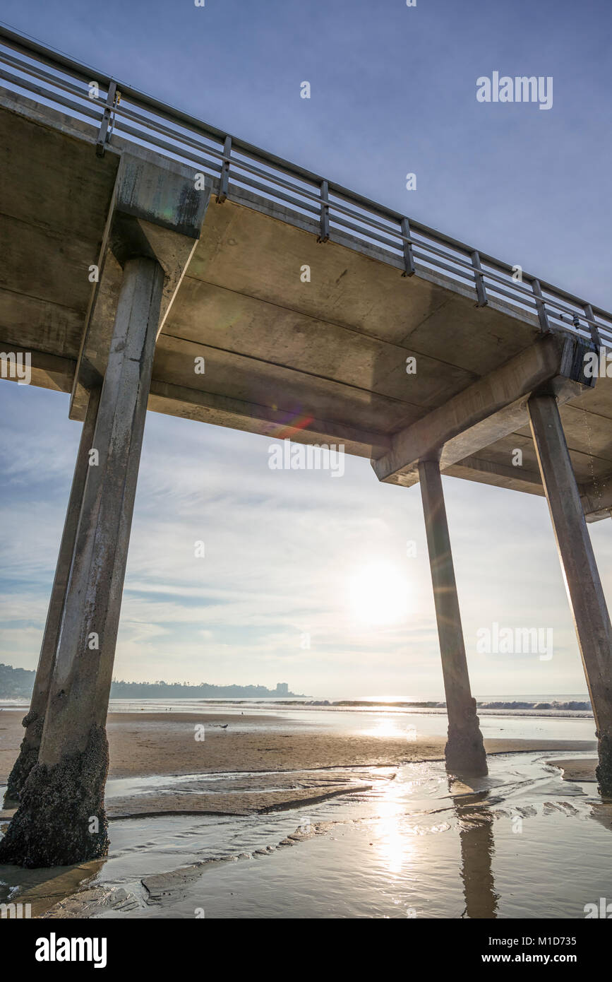 Wide angle view of Scripps Pier. La Jolla, California, USA Stock Photo ...
