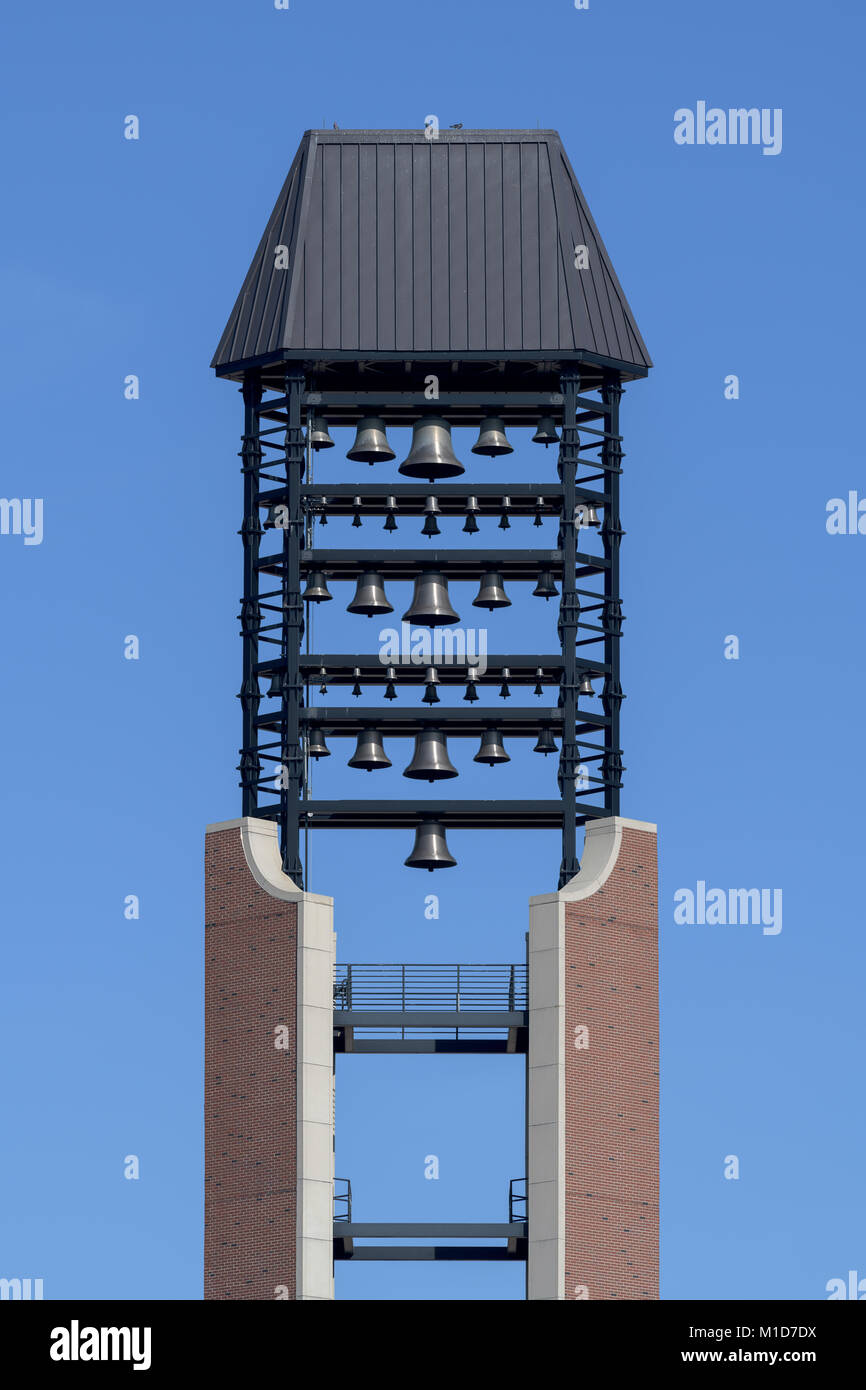 McFarland Bell Tower on the South Quad on the campus of the University ...