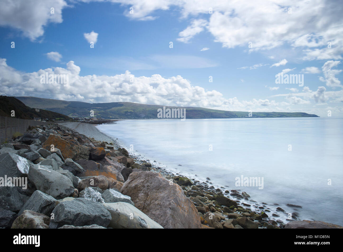 Cardigan Bay as seen from Llanaber with Barmouth in distance, Gwynedd ...