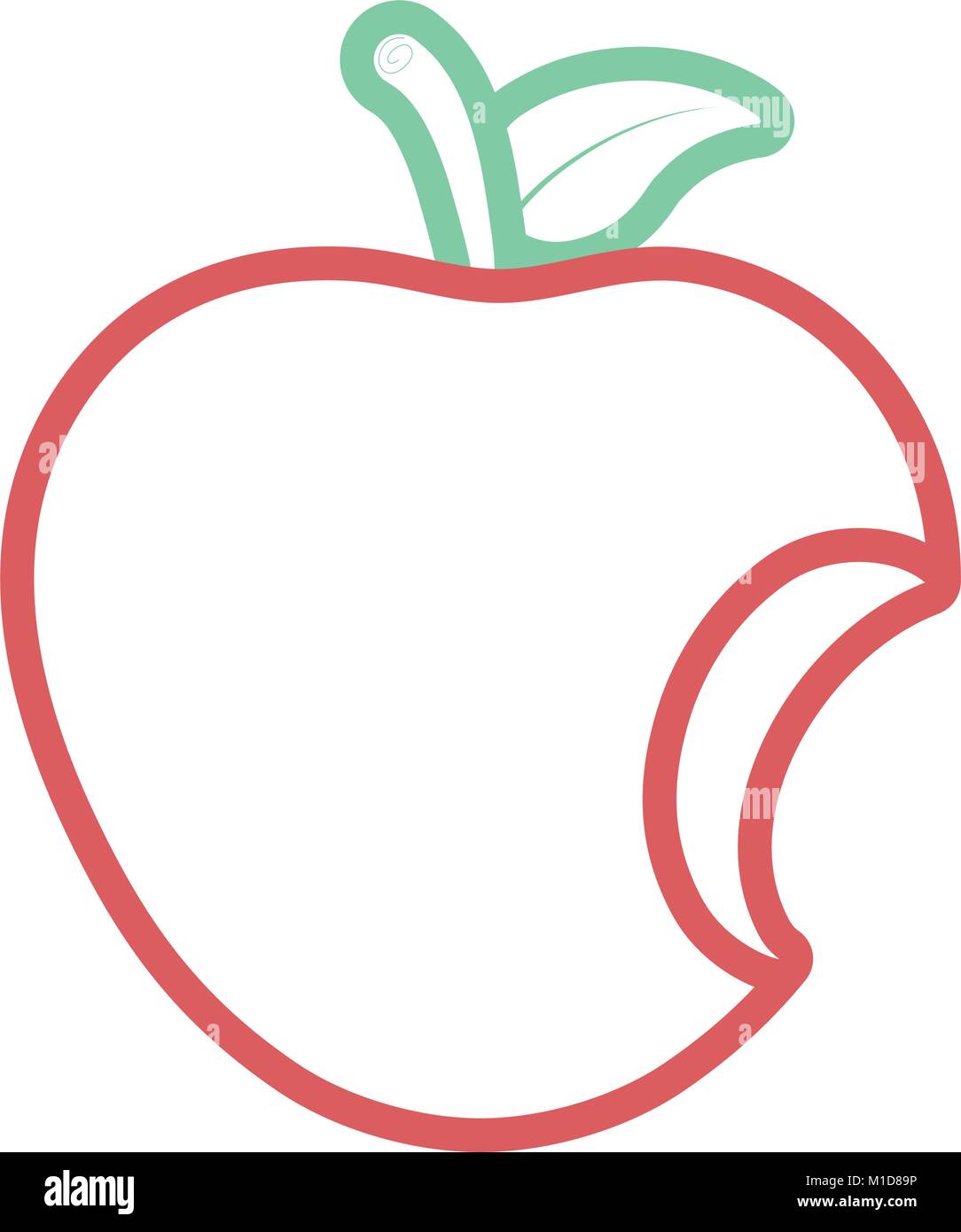 Apple half color line Stock Vector Images - Alamy
