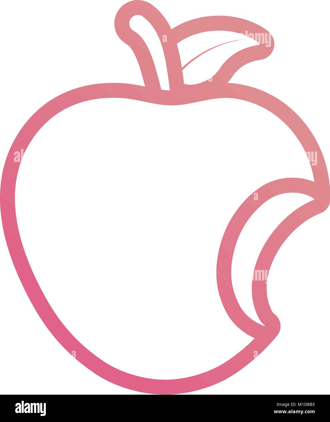 Apple half color line Stock Vector Images - Alamy