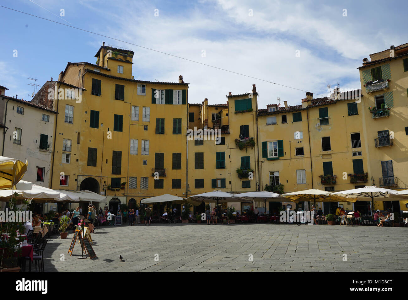 The Amphitheater Square in Lucca, Tuscany - Italy Stock Photo - Alamy