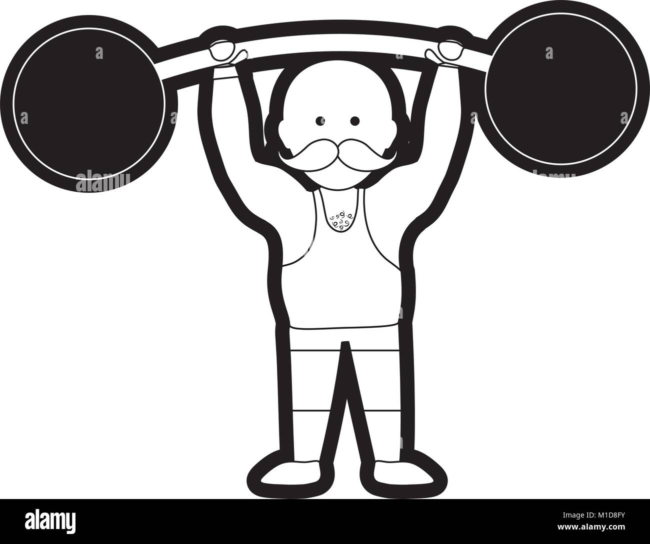 Cartoon Illustration Strong Man Lifting High Resolution Stock ...