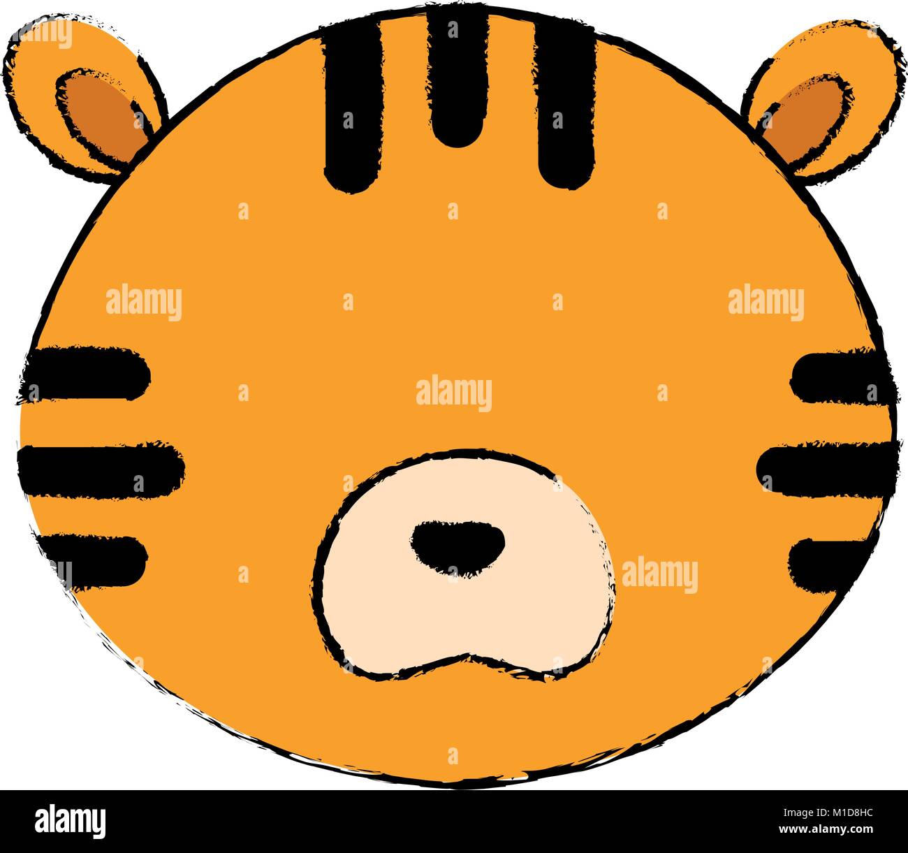 cute and tender tiger head character vector illustration design Stock ...