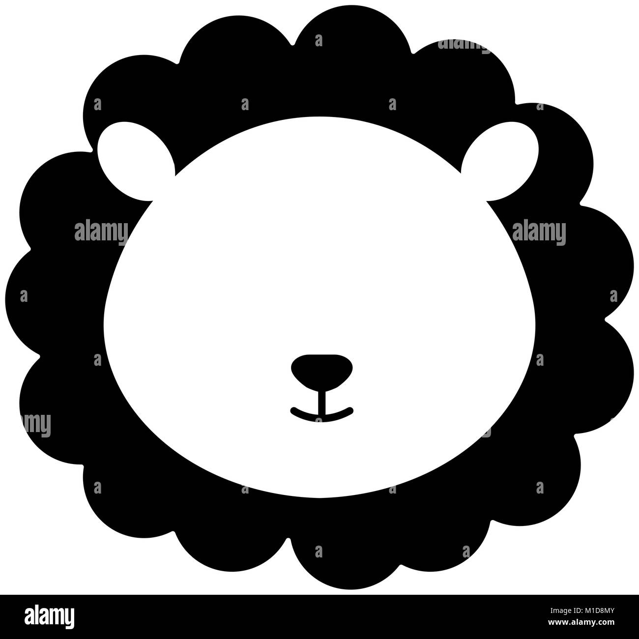 cute and tender lion head character vector illustration design Stock ...