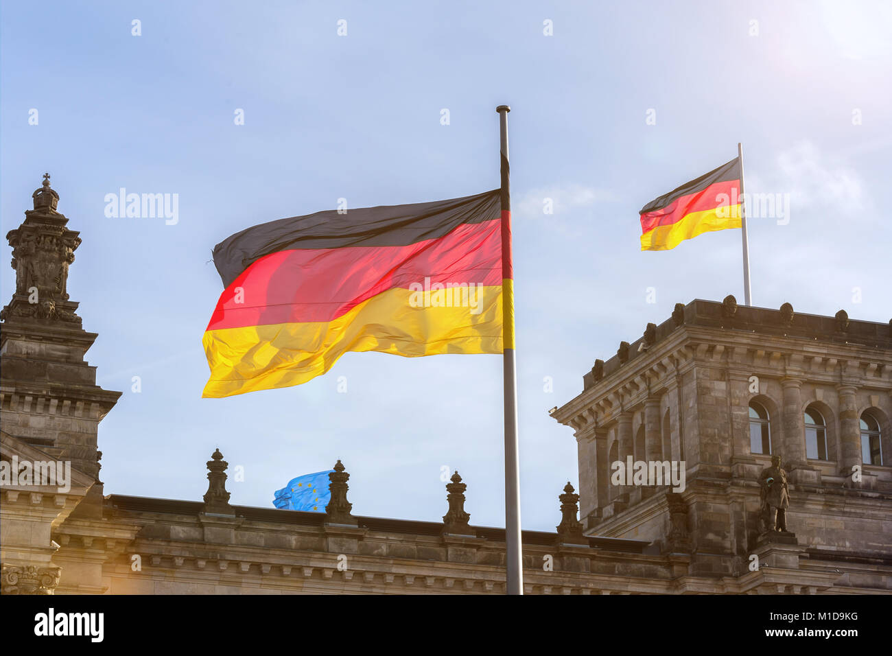 german flags on german bundestag Stock Photo - Alamy