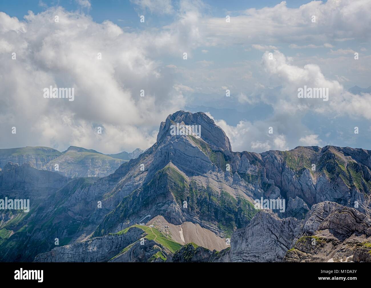 Landscape of the Alpstein and the Saentis which are a subgroup of the ...