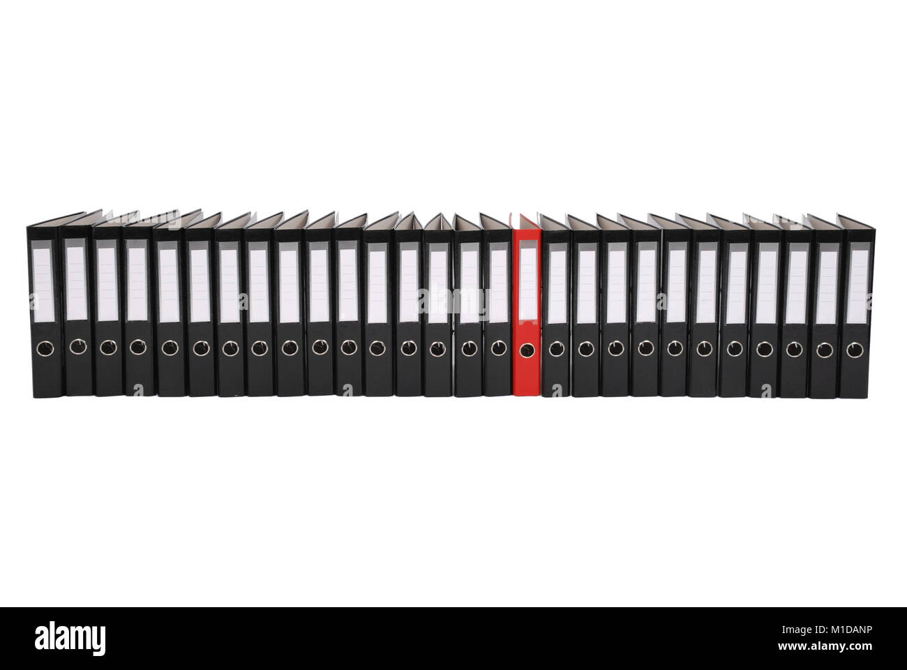 Many the big black folders on a white background. One red folder Stock ...