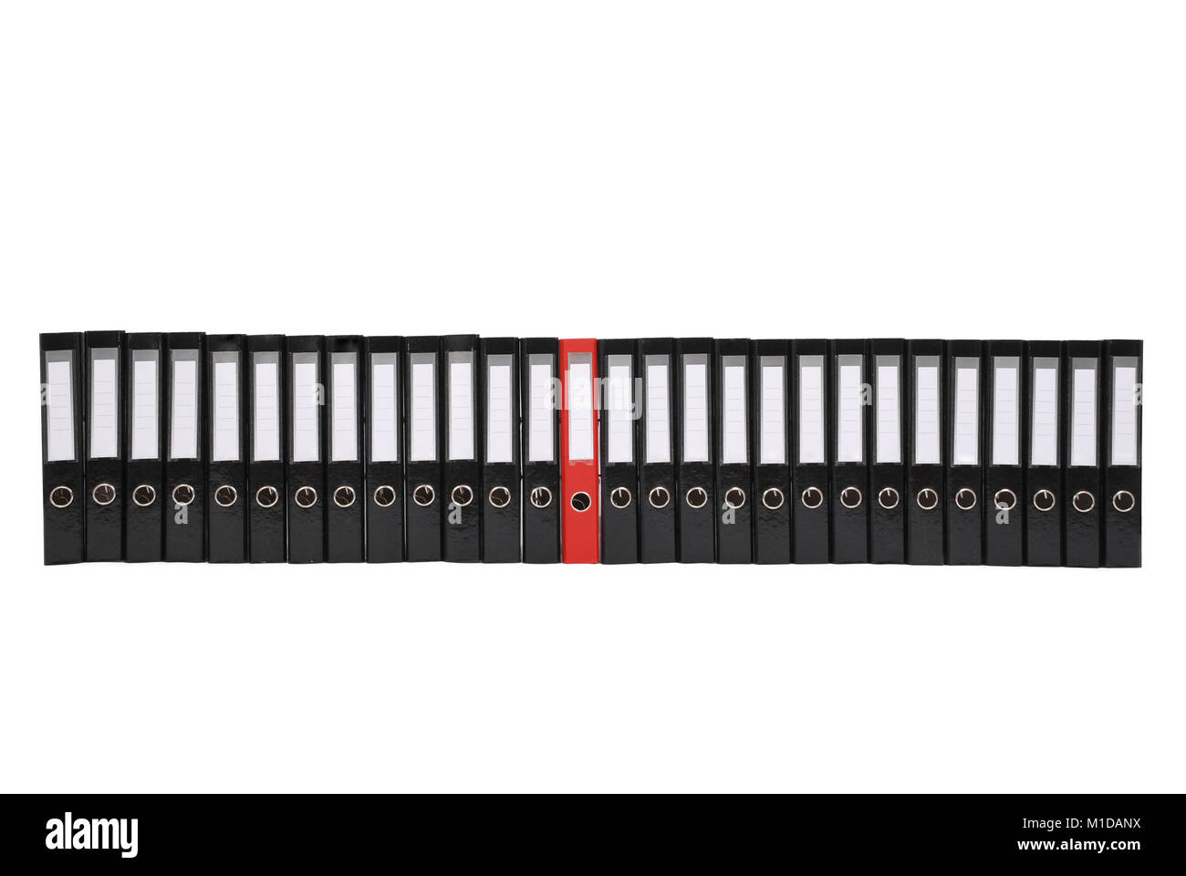 Many the big black folders on a white background. One red folder Stock ...