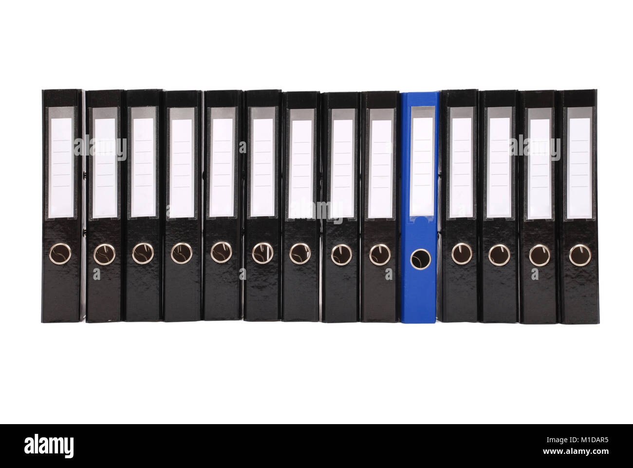 Many the big black folders on a white background. One blue folder Stock ...