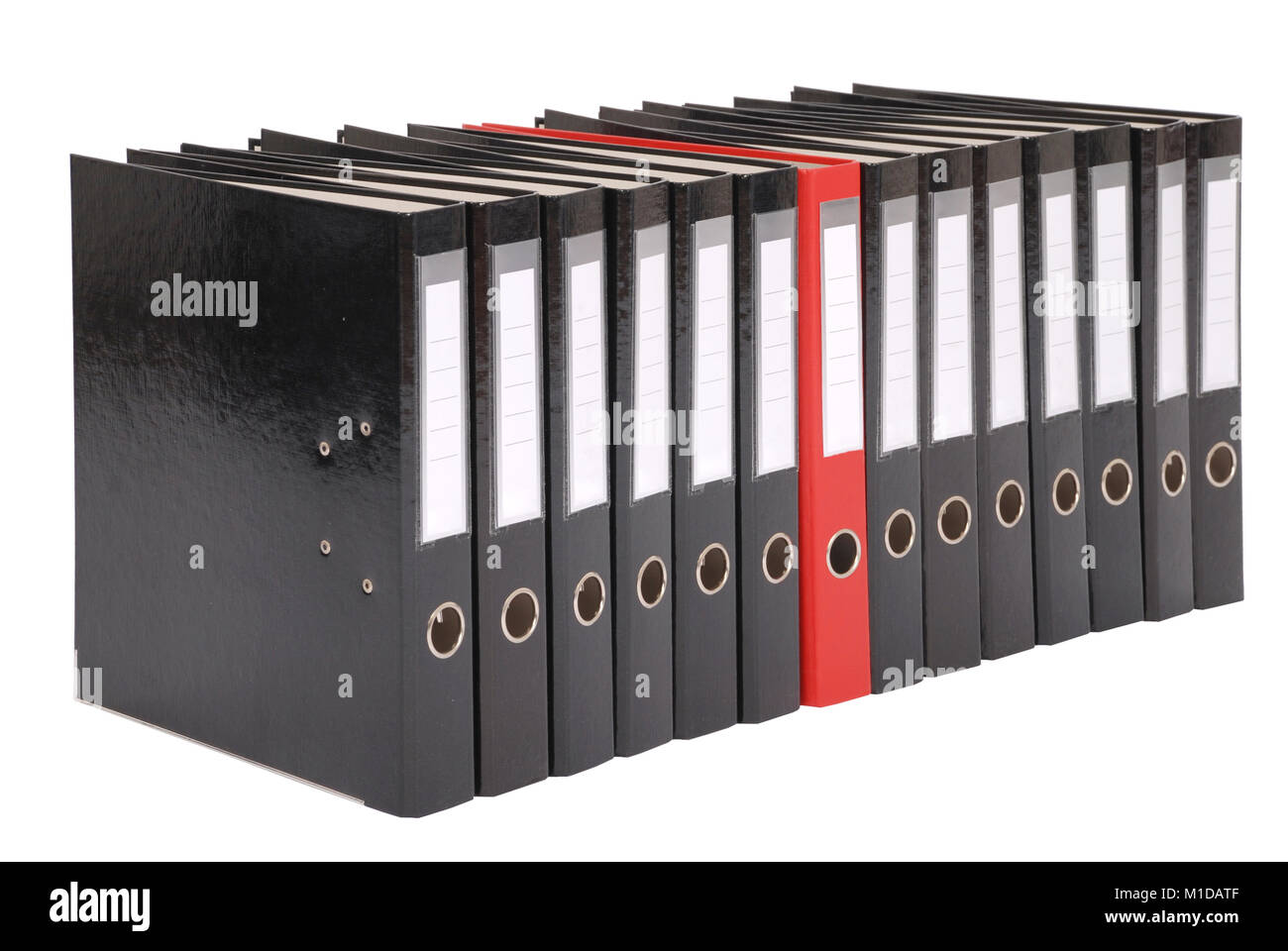 Many the big black folders on a white background. One red folder Stock ...