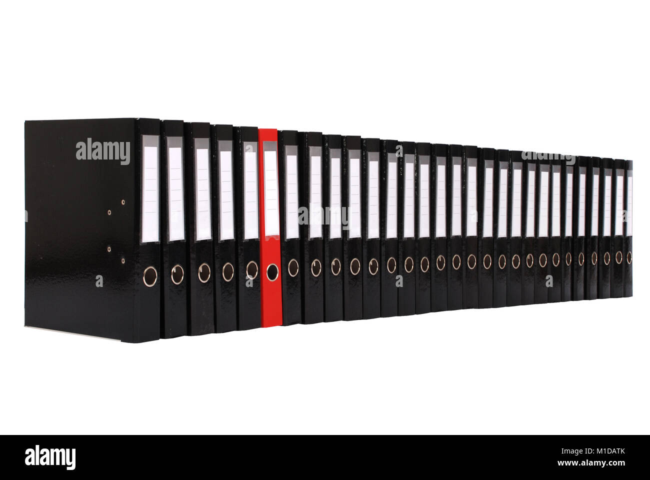 Many the big black folders on a white background. One red folder Stock ...