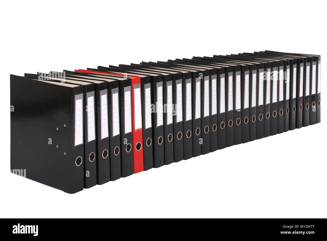 Many the big black folders on a white background. One red folder Stock ...