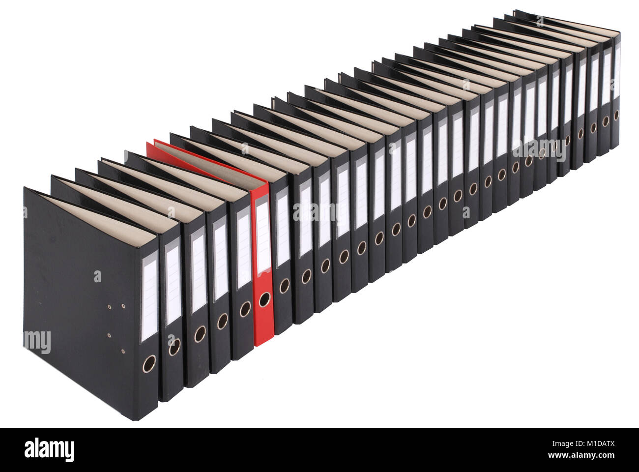 Many the big black folders on a white background. One red folder Stock ...