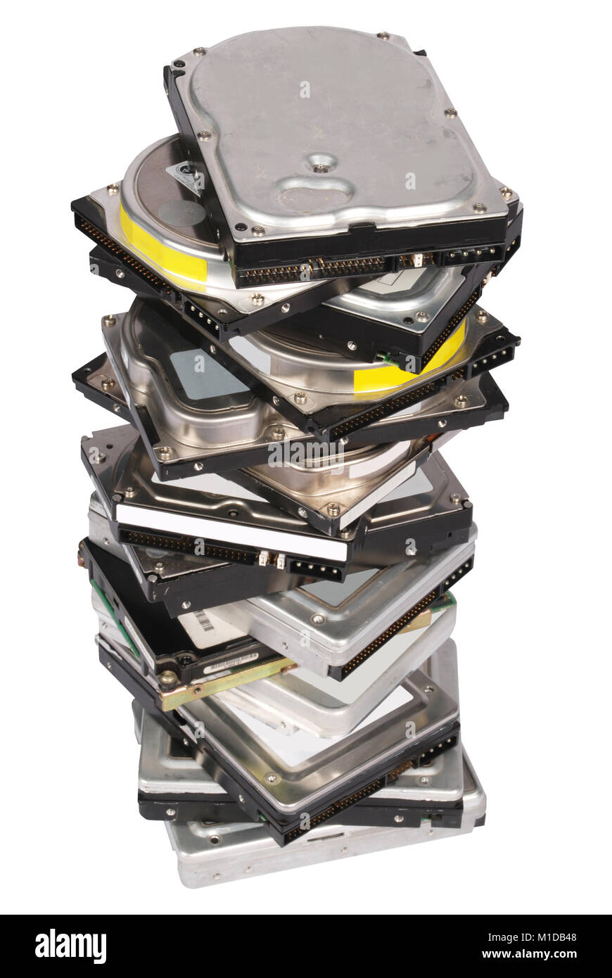 big stacked Hard drives isolated on white background Stock Photo - Alamy