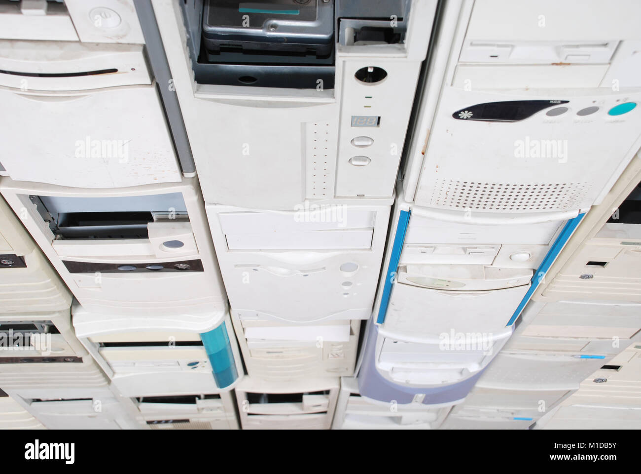 many old computers case. The top view Stock Photo - Alamy