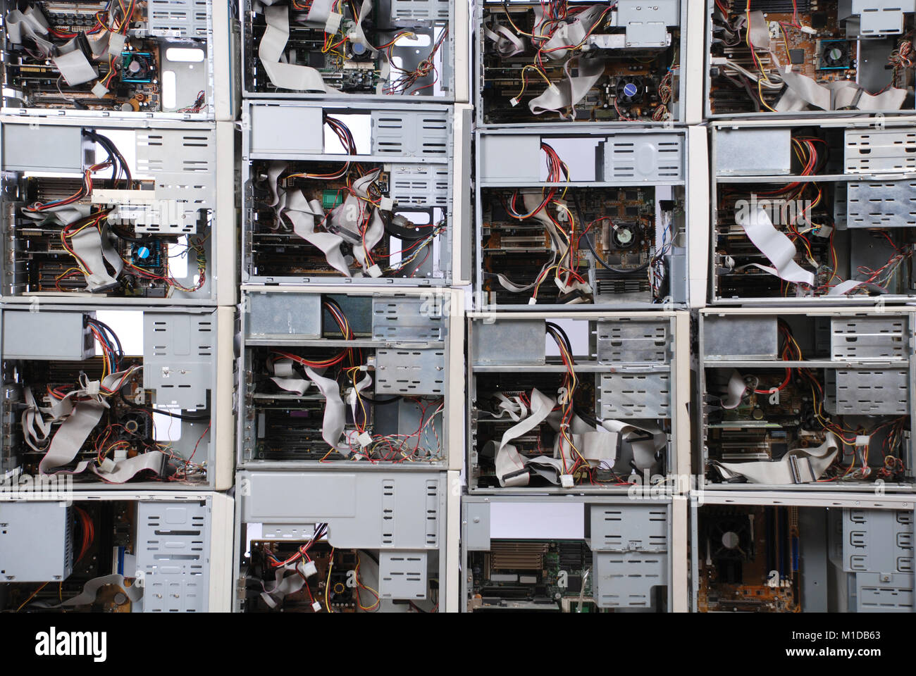 Wall from old computer case. Horizontal Stock Photo - Alamy