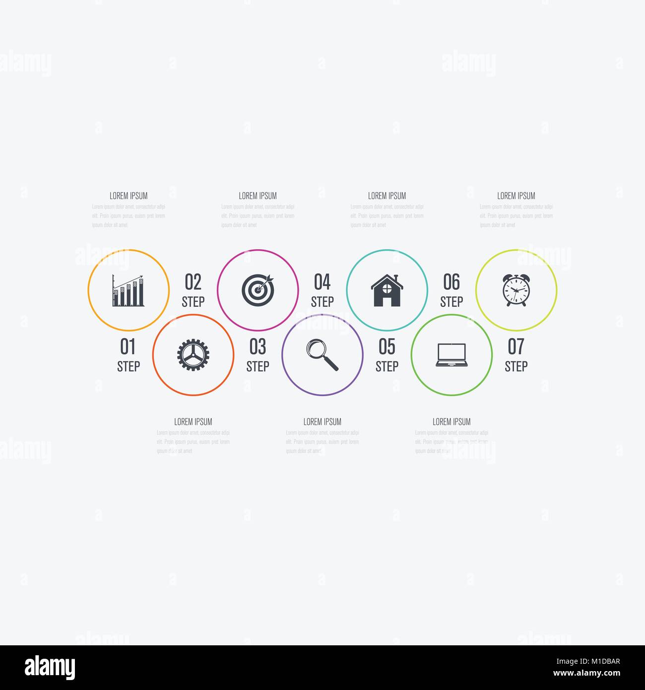 Vector illustration infographics 7 options Stock Vector Image & Art - Alamy