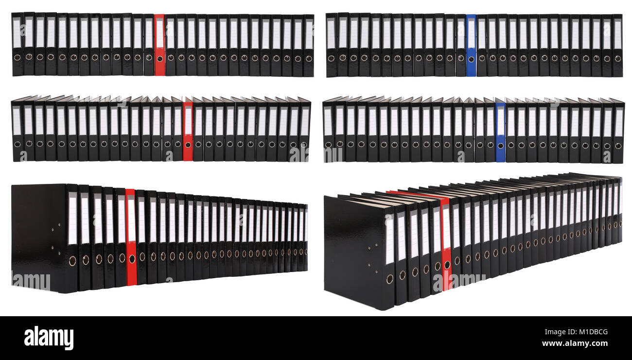 Many the big black folders on a white background. Six kinds Stock Photo ...
