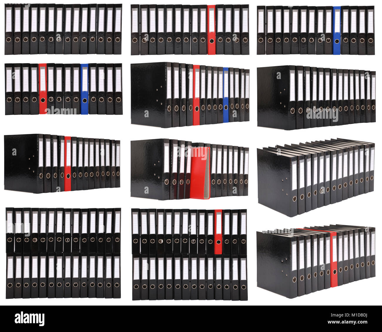Many the big black folders on a white background. Twelve kinds Stock ...