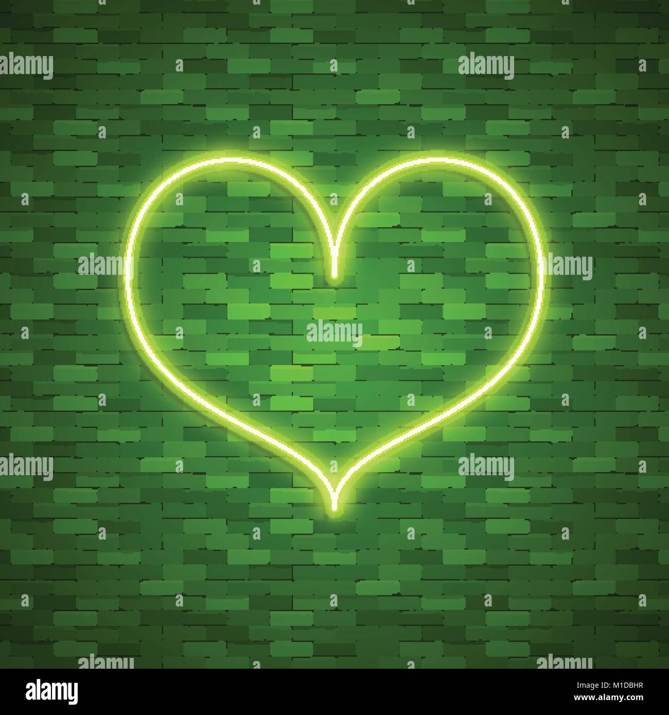 Bright Heart Retro Blue Neon Heart Sign Stock Vector Image And Art Alamy