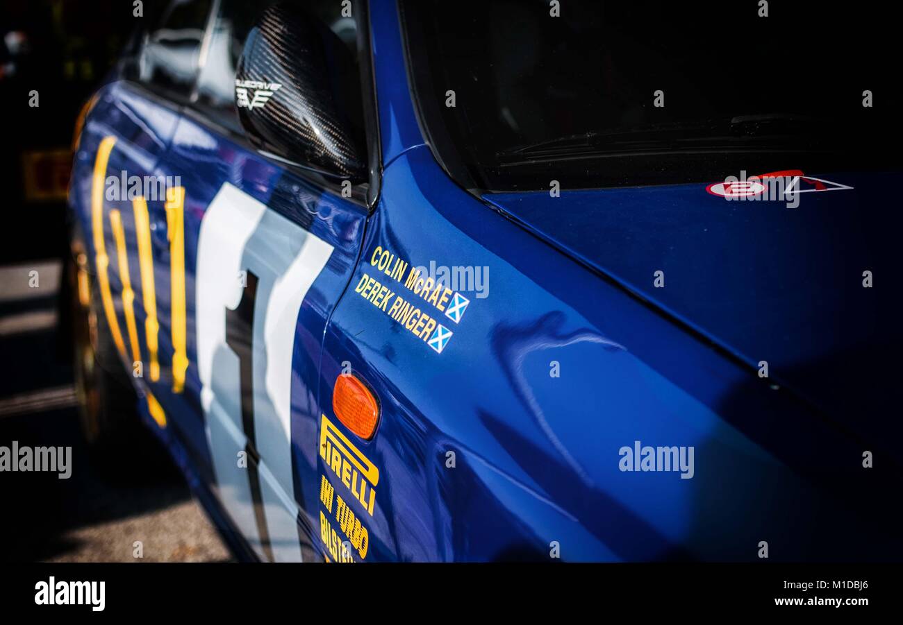 Subaru Impreza WRC old racing car rally THE LEGEND 2017 the famous SAN ...