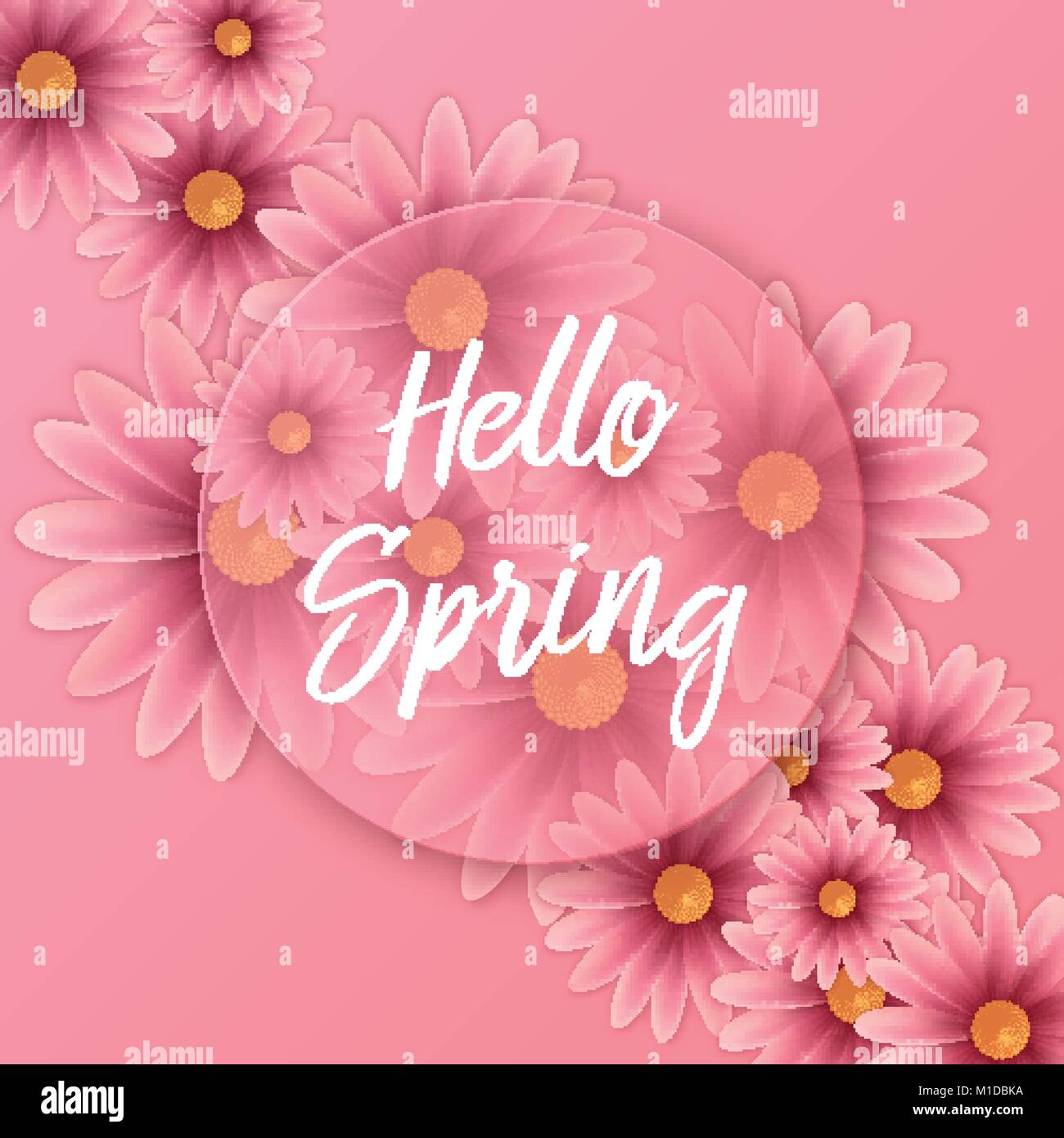 Hello spring text, floral background Stock Vector Image & Art - Alamy