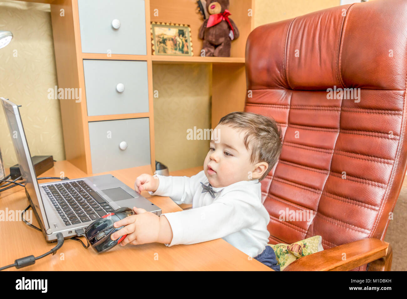 Little boy with notebook Stock Photo - Alamy