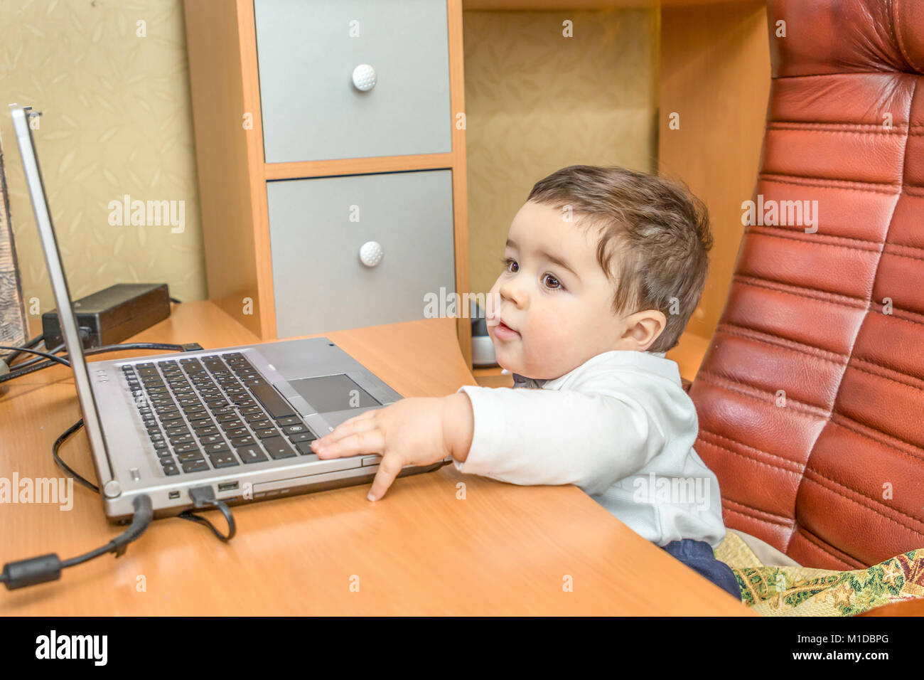 Little boy with notebook Stock Photo - Alamy