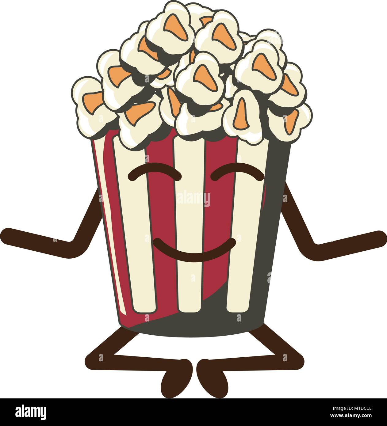 Kawaii pop corn bucket icon Stock Vector Image & Art - Alamy