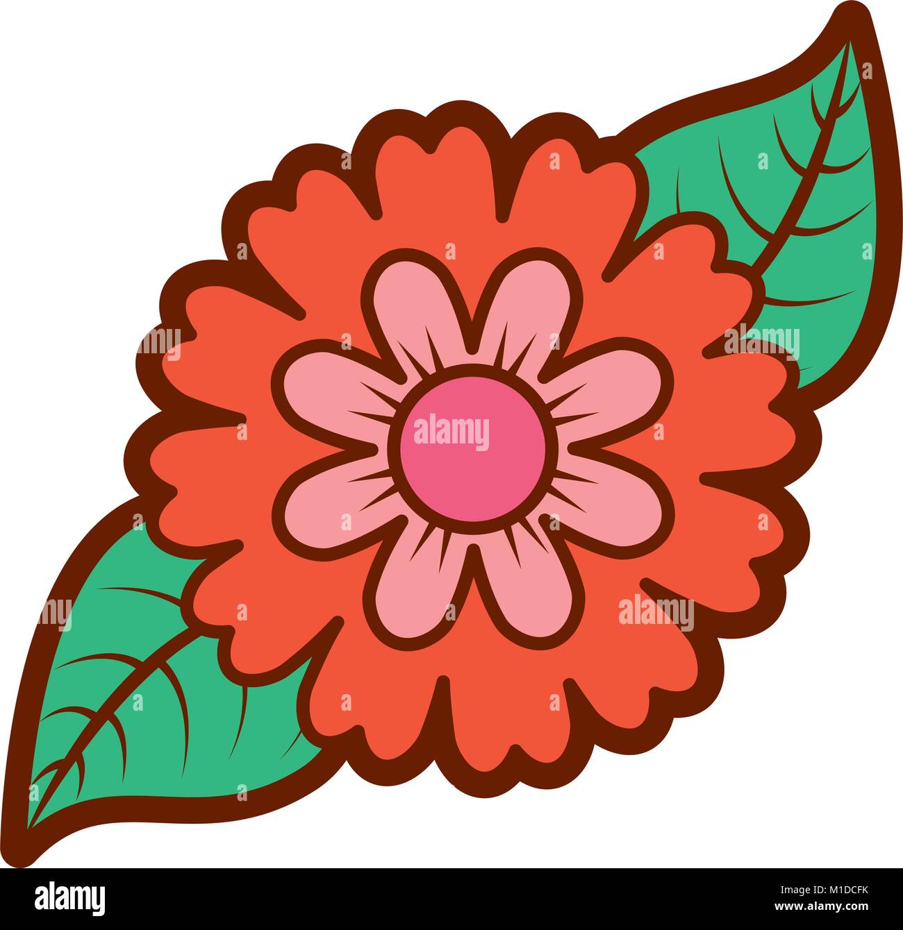 flower and leaves floral botanical natural spring image Stock Vector ...