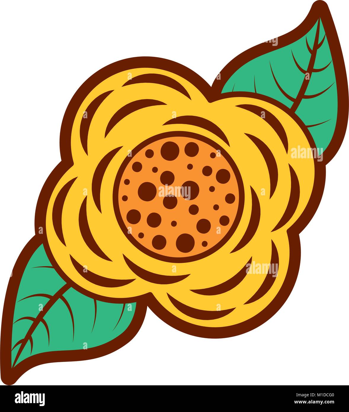 flower and leaves floral botanical natural spring image Stock Vector ...