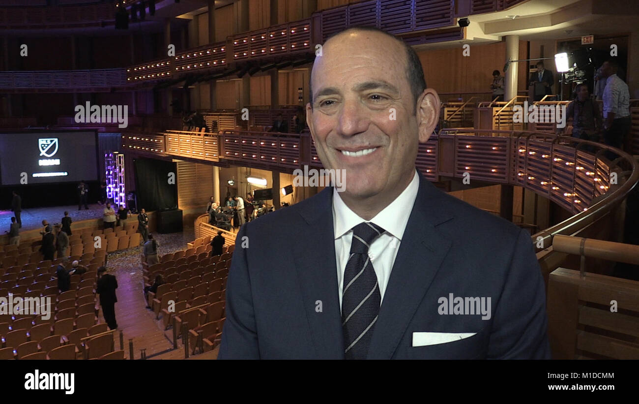Screen grabbed image taken from PA Video of MLS Commissioner Don Garber ...