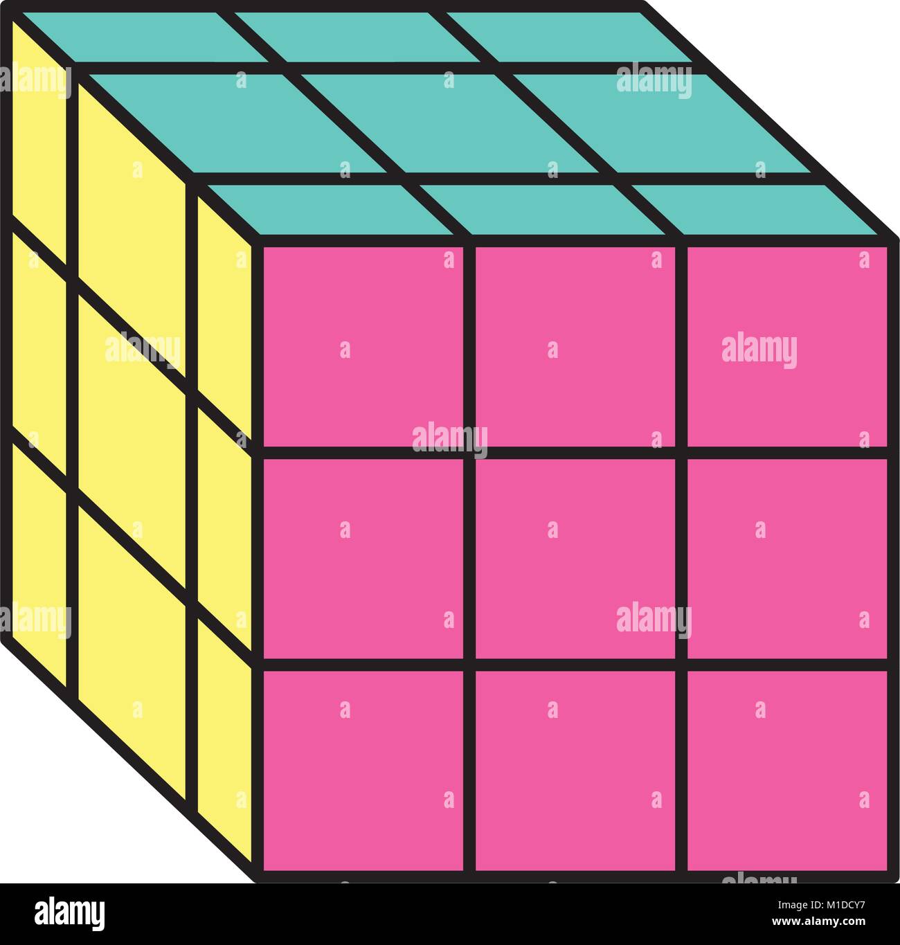 rubik cube toy puzzle vintage icon Stock Vector Image & Art - Alamy