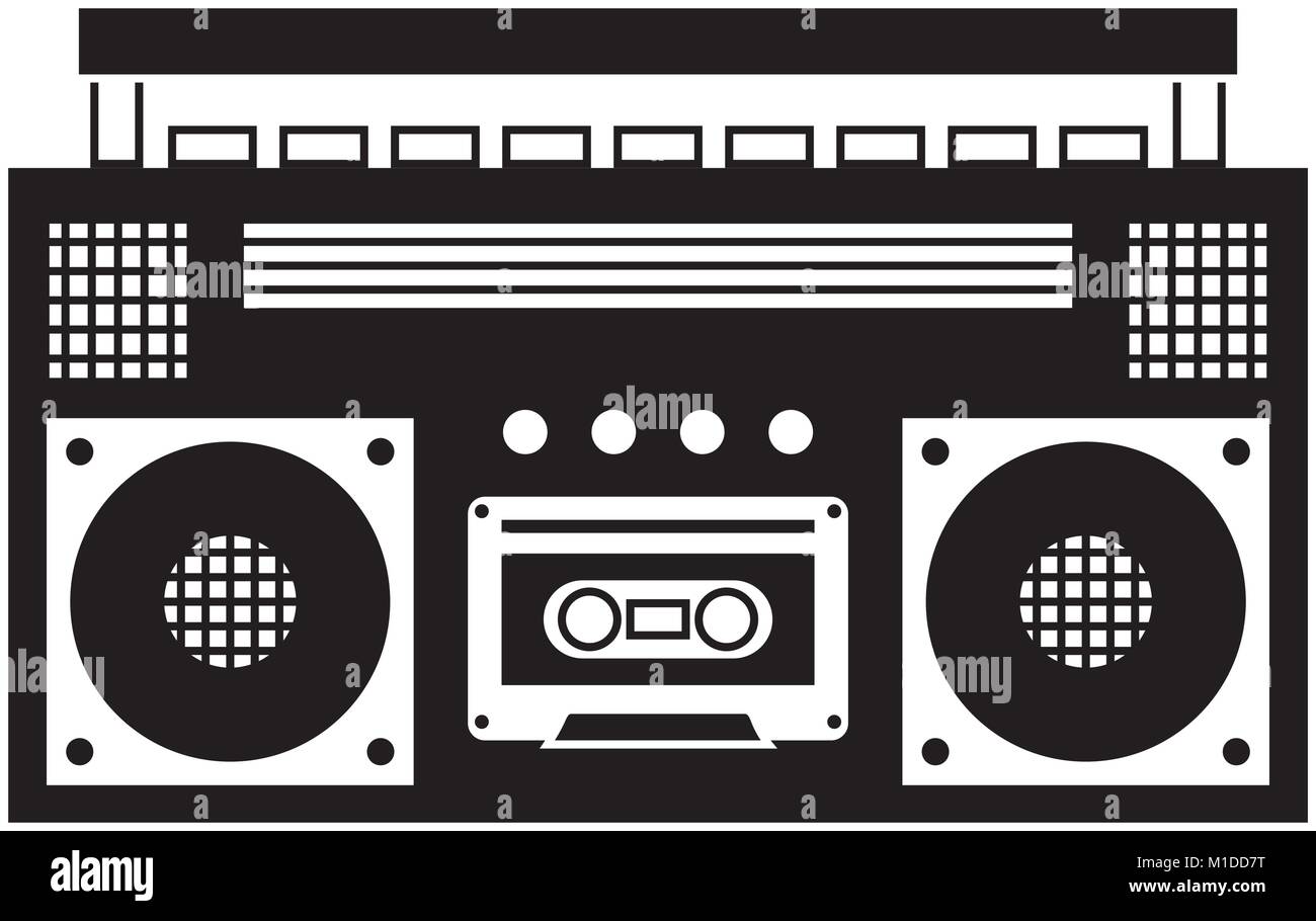Retro Stereo Cassette Player Music Recorder Stock Vector Image And Art Alamy