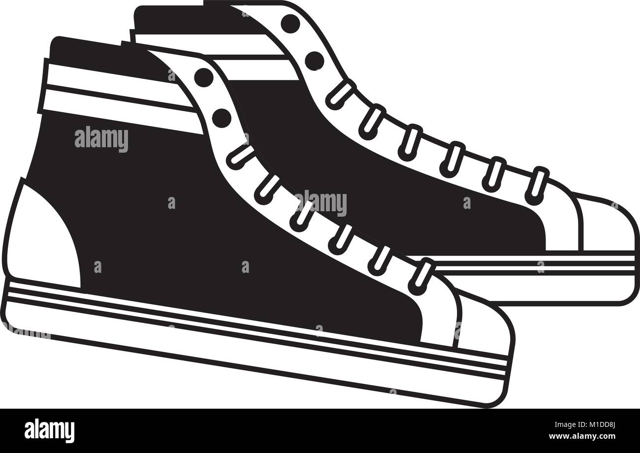 Old black sneakers Stock Vector Images - Alamy