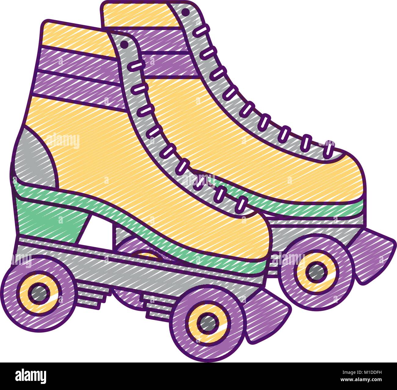 retro roller skates wheels trendy vintage Stock Vector Image & Art - Alamy