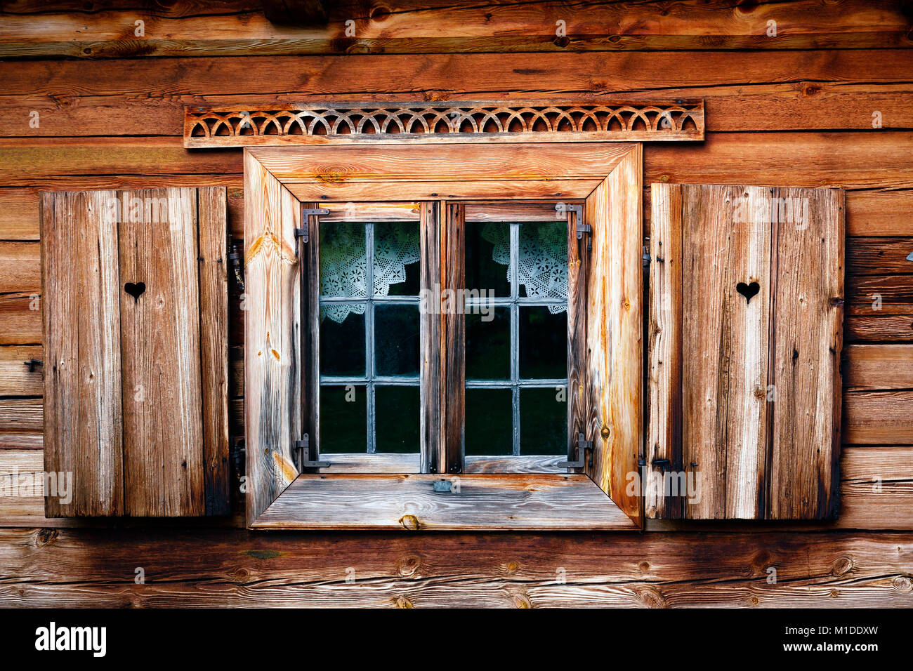 Old Wooden Window Shutter Old Vintage Window And Opened Wooden