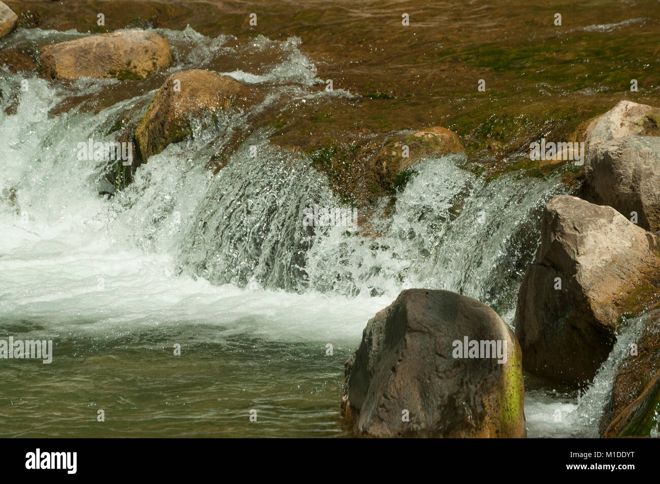 Water falling over rocks in the Virgin RiverZion National Park,Utah ...