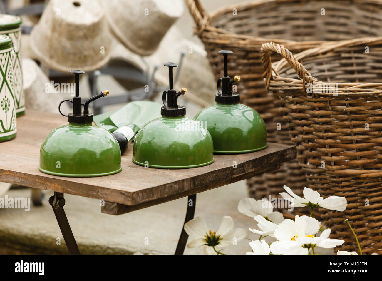 Vintage decorations, antique design objects concept. Old fashioned ...