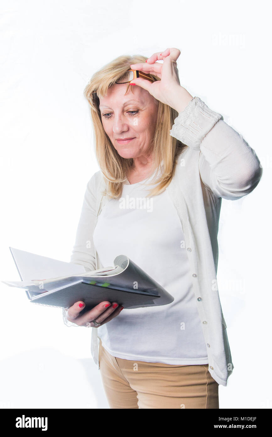 Shortsighted elderly lady hi-res stock photography and images - Alamy