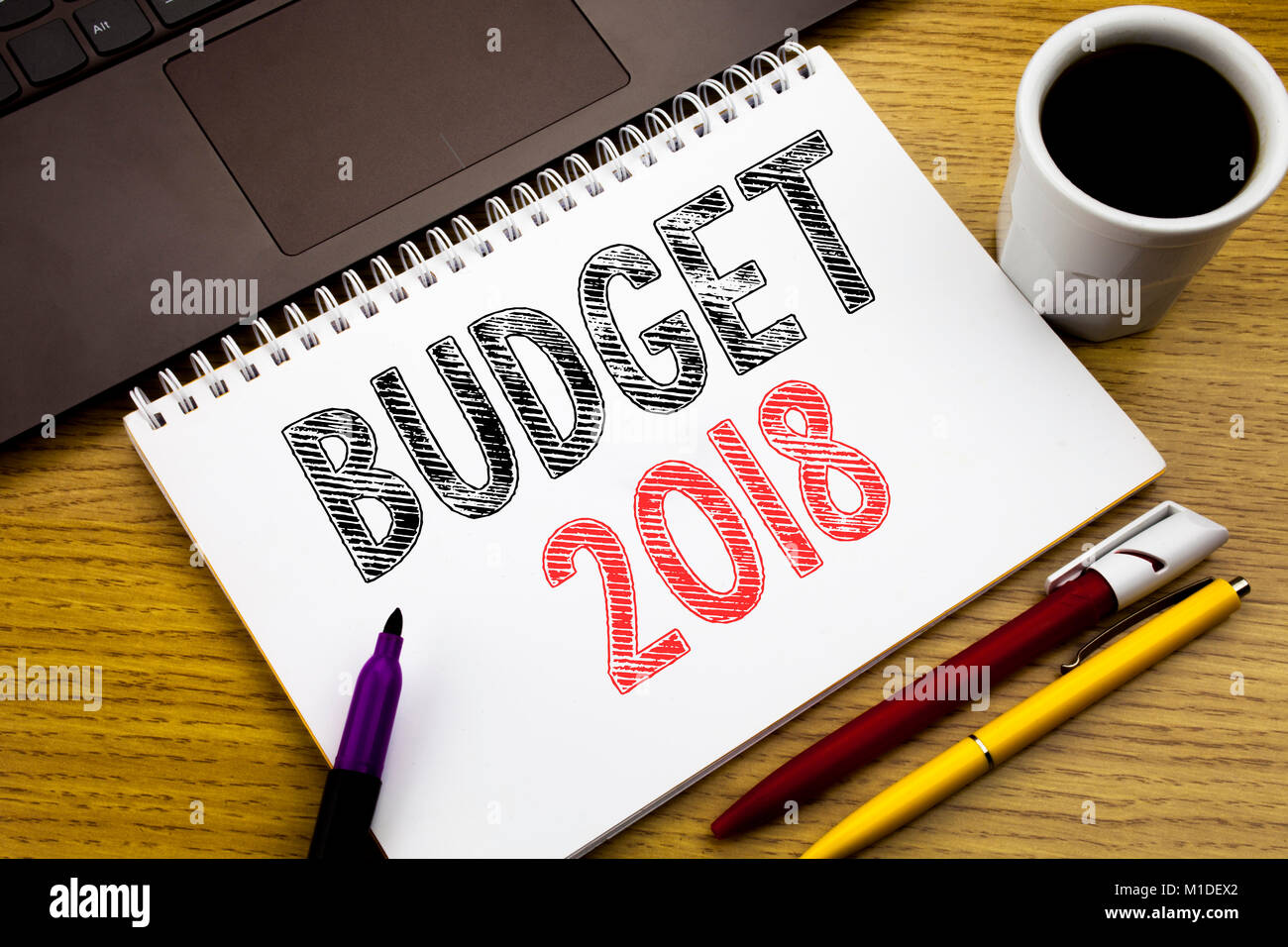 Writing text showing Budget 2018. Business concept for Household ...