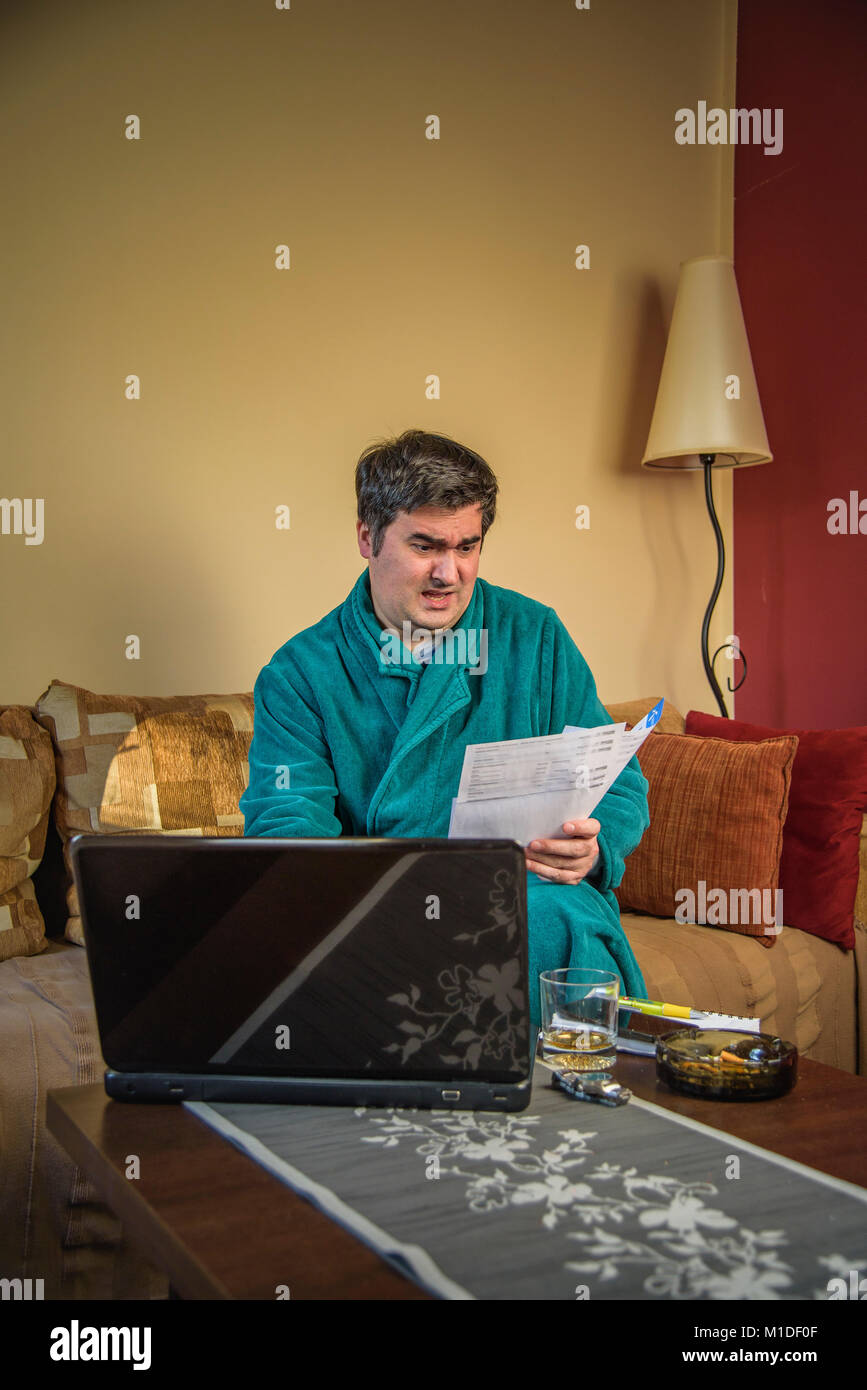 Too much money for bills Stock Photo - Alamy