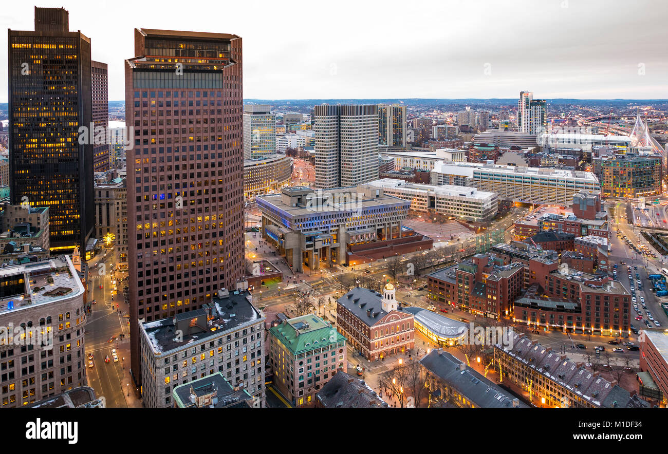 Aerial boston north end hi-res stock photography and images - Alamy