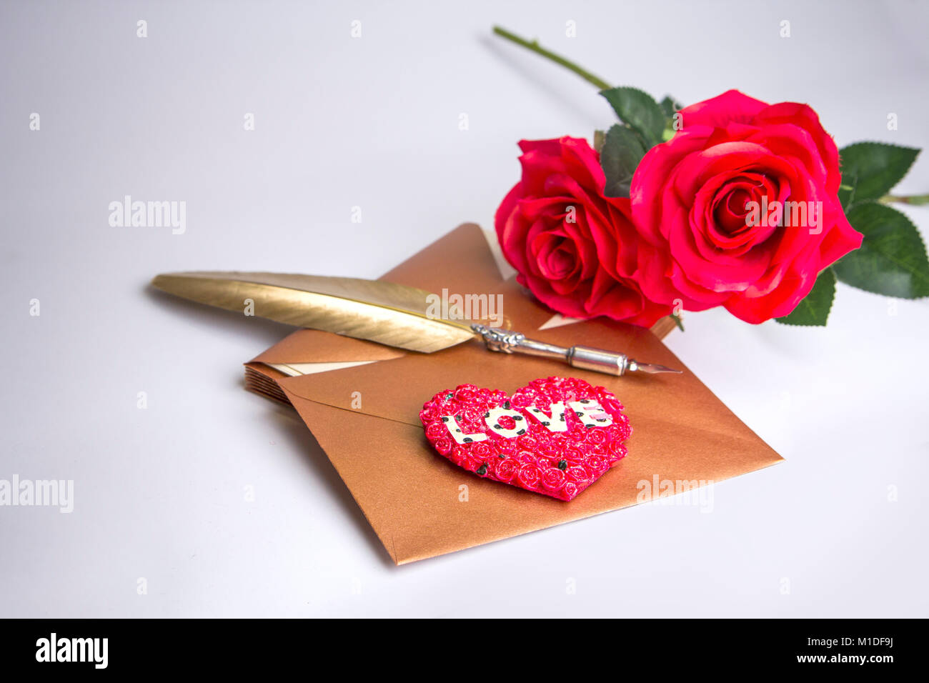 Love letter envelope, valentine concept Stock Photo - Alamy