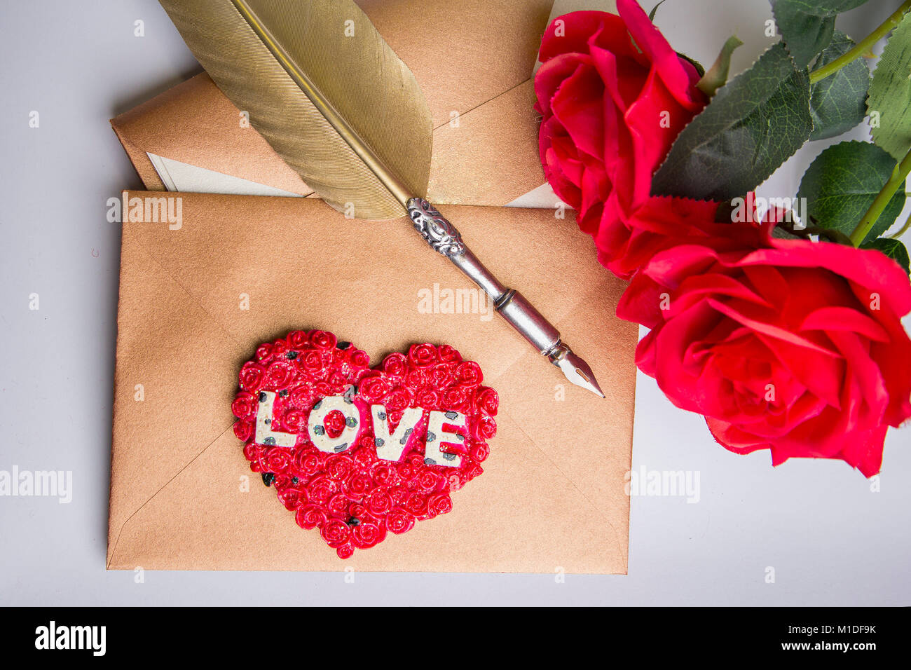 Love letter envelope, valentine concept Stock Photo - Alamy