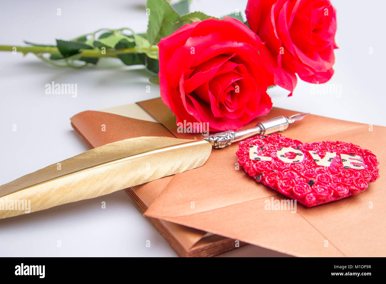 Love letter envelope, valentine concept Stock Photo - Alamy