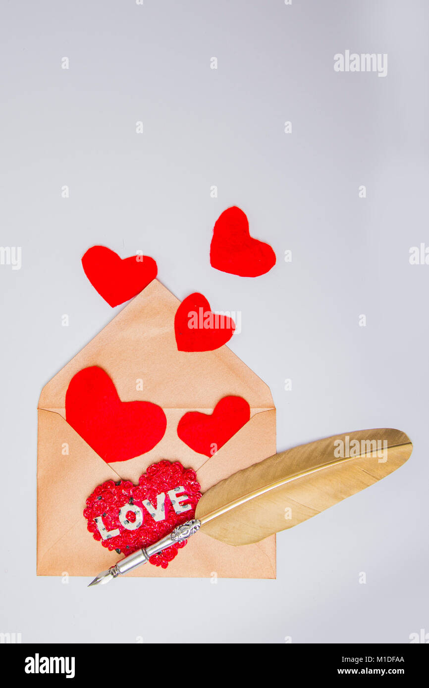 Love letter envelope, valentine concept Stock Photo - Alamy