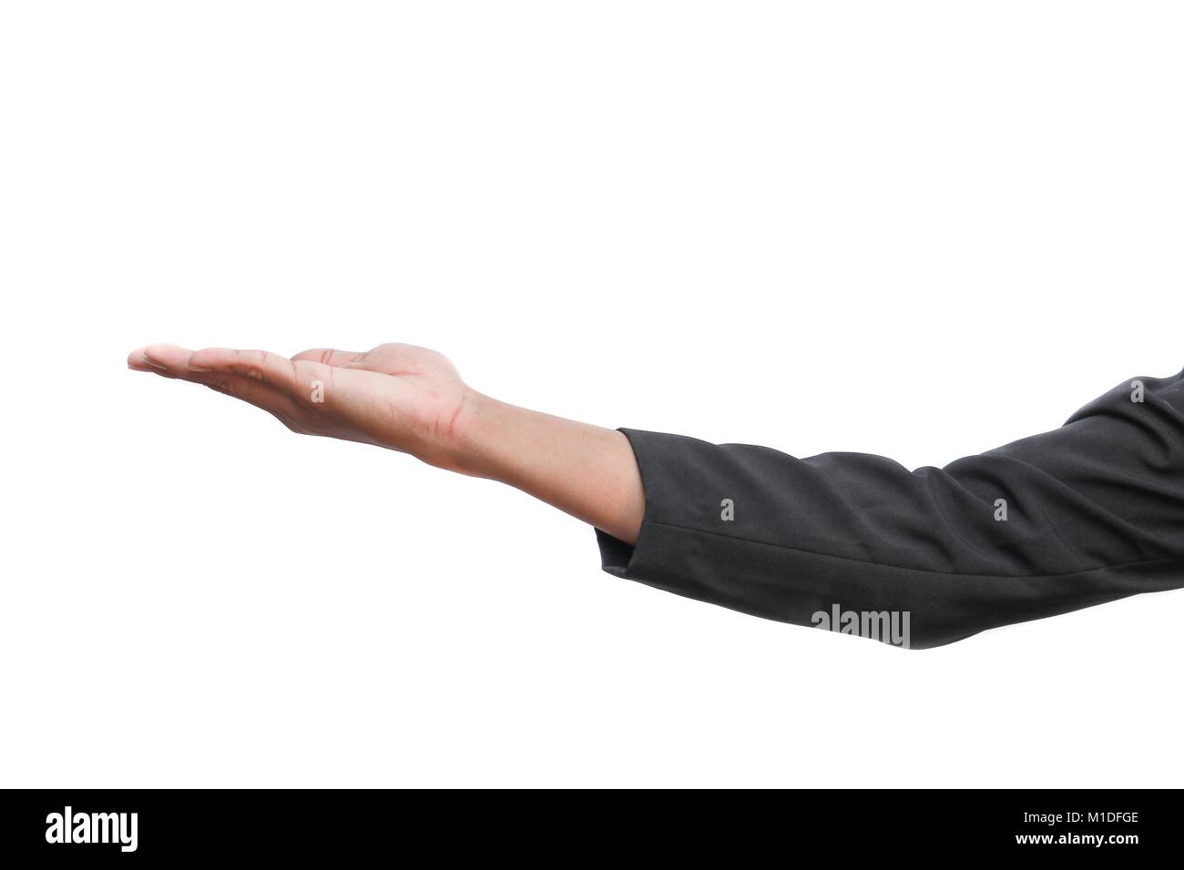 business man receiving hand on white background Stock Photo - Alamy