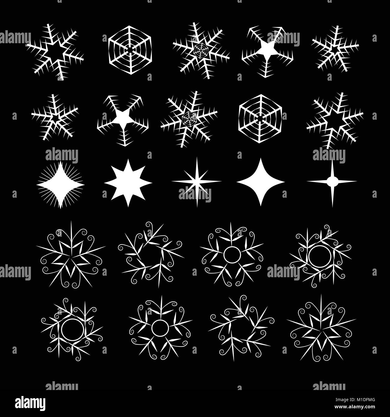 Set of snow flakes vector icon design illustration symbol Stock Vector ...